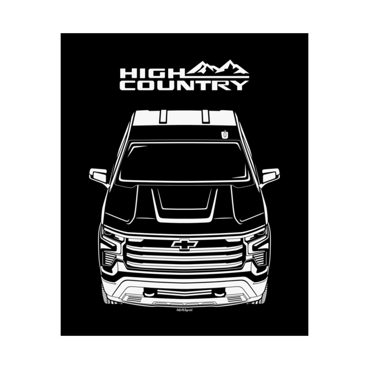 Chevrolet Silverado 1500 High Country 2022-2024 Poster | AutoArtApparel